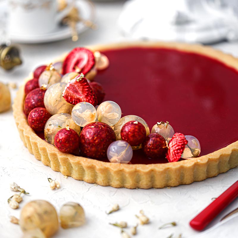 Jasmine Infused Red Beet Berry Tart with Quinoa Shortbread Crust ...
