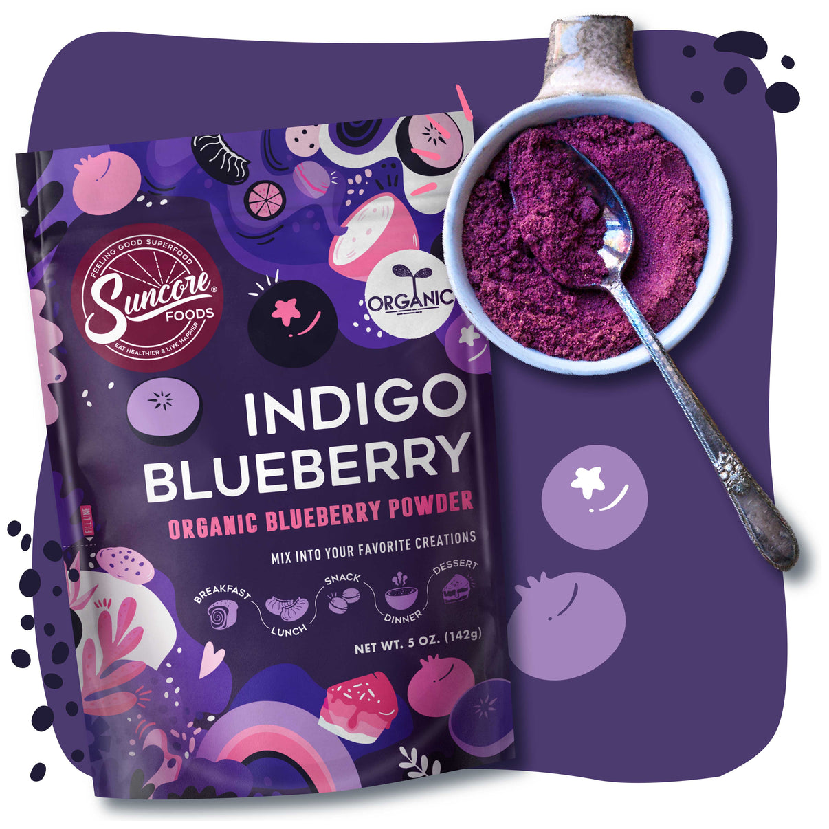 Indigo Blueberry Powder - Natural Food Coloring – Suncore Foods Inc.